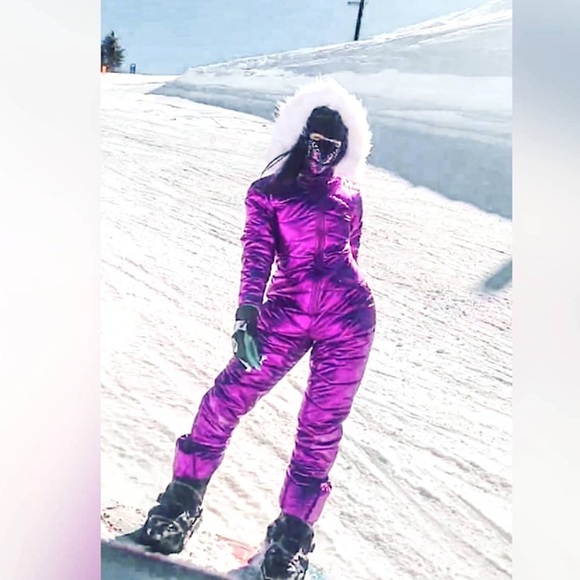 Dolls Kill | Pants & Jumpsuits | Holographic Snow Bunny Retro Belted ...